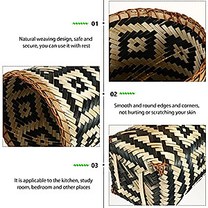PATKAW Wicker Waste Basket Bamboo Woven Trash Can Rustic Garbage Container Bin Flower Basket for Bathroom Kitchen Home Office