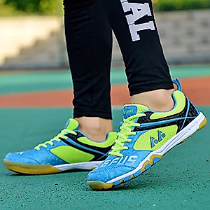 Womens Lightweight Indoor Court Shoes Breathable Sneaker Cross Trainers for Pickleball, Badminton, Table Tennis (Green 803, 9.5)