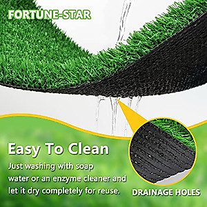 Fortune-star 39.3in X 31.5in Grass Pad for Dogs for Professional Potty Training, Reusable Artificial Grass for Dogs, Dog Grass with Drainage Holes, Turf Dog Potty for Indoor/Outdoor Easy to Clean