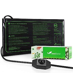 MET Certified Seedling Heat Mat, Seedfactor Adjustable Temperature Waterproof Durable Germination Station Heat Mat, Warm Hydroponic Heating Pad for Indoor Home Gardening Seed Starter