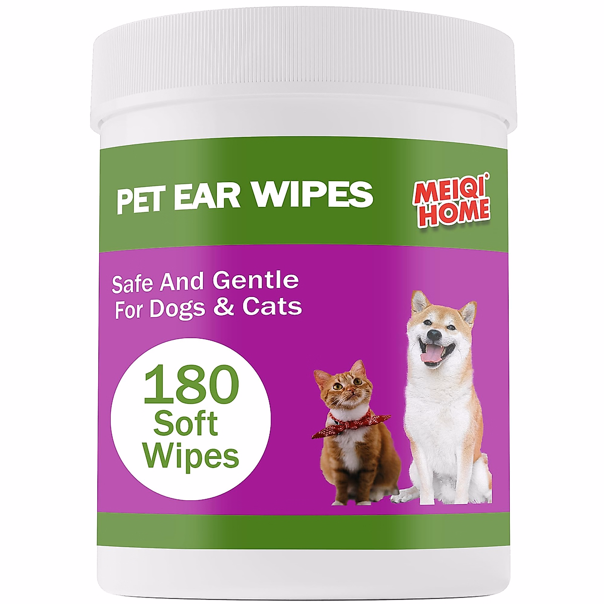 180 Count Dog Ear Cleaner Wipes ,Dog Ear Wipes ,Gently Remove Ear Wax, Debris ,Soothes & Relieves Ear Itching, Fresh Mugwort Scent, All Natural Ingredients,Safe & Gentle Ear Wipes for Dogs & Cats