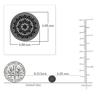 Dazzlingrock Collection Round Black Diamond Double Halo Style Pushback (Unisex) Stud Earring in Black Plated 925 Sterling Silver (0.10 ctw, Color Black, Clarity Opaque)