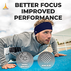 Mens Headband - Guys Sweatband & Sports Headband for Running, Crossfit, Working Out and Dominating Your Competition - Performance Stretch & Moisture Wicking