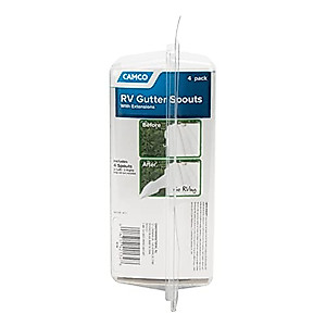 Camco RV Gutter Spouts with Extensions | Direct Rain Water Runoff Away from the RV | White (42134)