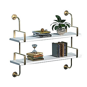 JIAHESHYP Metal Shelving Wall Mounted, Rustic Floating Shelves, Wall Shelf Unit Bookshelf Hanging Wall Shelves,Farmhouse Kitchen Bar Shelving, Storage Shelf (Size : 80 * 20 * 79cm)