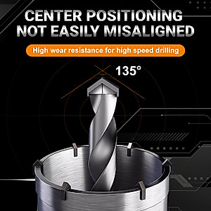 DEHUIWI 9PCS Masonry Hole Saw, Concrete Hole Saw Kit 4 Inch SDS Plus Max Bit Shank for Cement Brick Wall, Carbide Hole Saw Kit 30 40 65 80 100 MM, Diamond Drill Core Bit for Brick, Cement, Stone