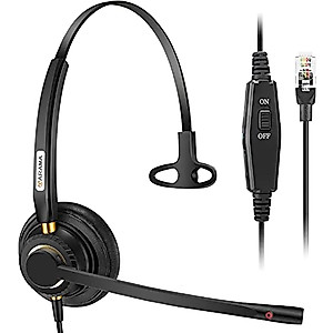 Arama Cisco Phone Headset with Noise Canceling Microphone Mute Switch Telephone Headset Compatible with Cisco IP Phones: 6941, 7841, 7861, 7941, 7942, 7945, 7960, 7961, 7962, 7965, 8811, 8841, 8845
