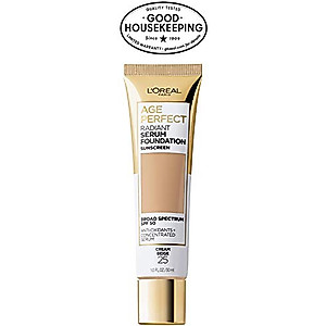 L'Oreal Paris Age Perfect Radiant Serum Foundation with SPF 50, Cream Beige, 1 Ounce
