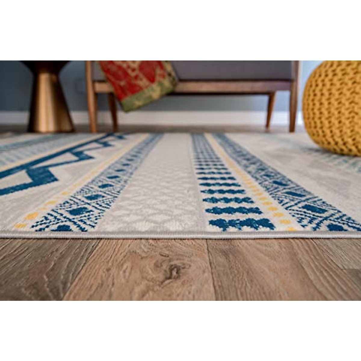 Rugshop Sky Collection Contemporary Bohemian Design Area Rug 5' x 7' Blue