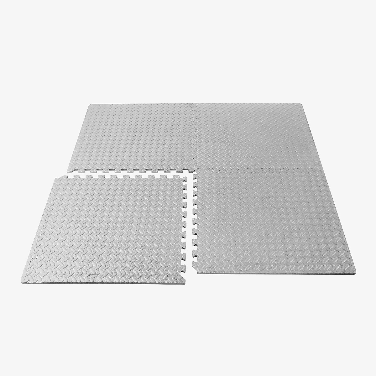 Velotas 1/2 Inch Interlocking EVA Foam Personal Fitness Mat, Diamond Plate Exercise Mats for Indoor Workout, 24 in x 24 in