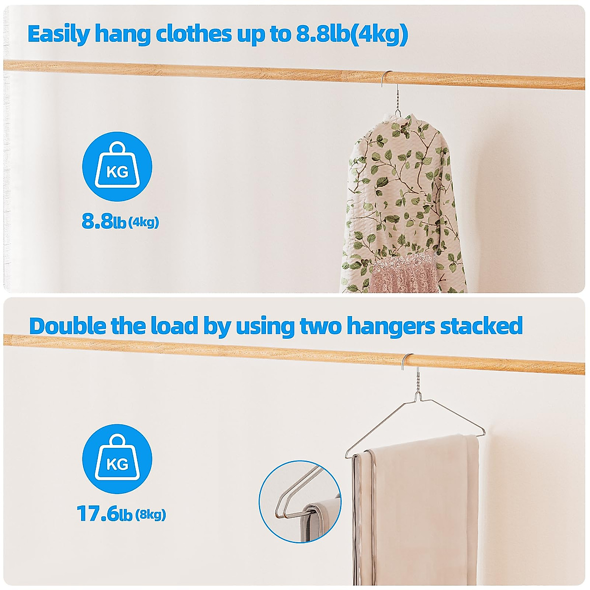 Metal Wire Hangers 100 Pack, Clothes Hangers for Coats, Space Saving Metal Hangers for Standard Size Shirts,Suits, Pants, Skirts-Silver, Ultra Thin Space Saving Metal Hangers 16in