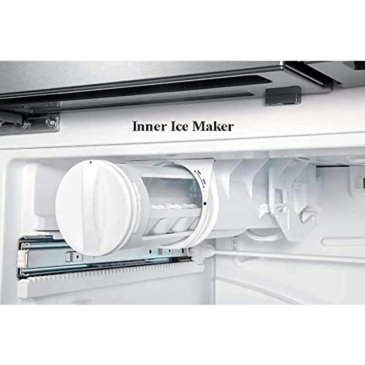 SMETA Refrigerator French Door with Ice Maker for Kitchen 36'' Inch Stainless Steel Counter Depth Full Size Refrigerators Fridge Bottom Freezer Cooling 22.5 Cu.Ft Double Door Fridgerator Freezer Home Use 23 CU FT