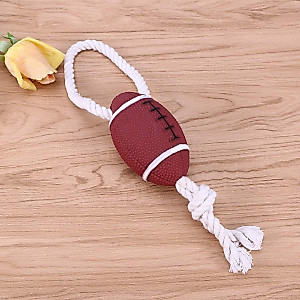 GAOF Dog Ball Toy Fun Squeaky Rugby Football with Natural tug Rope Premium pet Toy pet Supplies