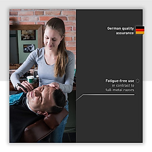 Precise German Straight Razor - urwunder - Shavio - Genuine Leather Case - Simple Manuals - 4-Pin Blade Holder [Black Arm/Black Wood]