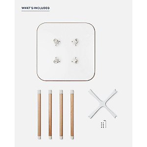 Lalo The Play Kit, Kids Table and Chairs Set with Sustainably Sourced Wood Kids Table & Set of 2 Non-Toxic Bucket Seat Kids Chairs - Safe and Comfortable - Coconut/Coconut