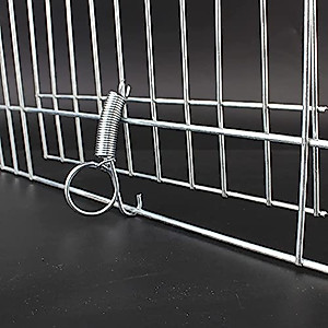 STOBOK 20PCS Metal Finger Spring Latch Hook Cage Door Spring Hook for Fixing Pet Wire Cage Door Rabbit Birds Bunny Rodents Guinea Pig Hamster Parrot Hedgehog
