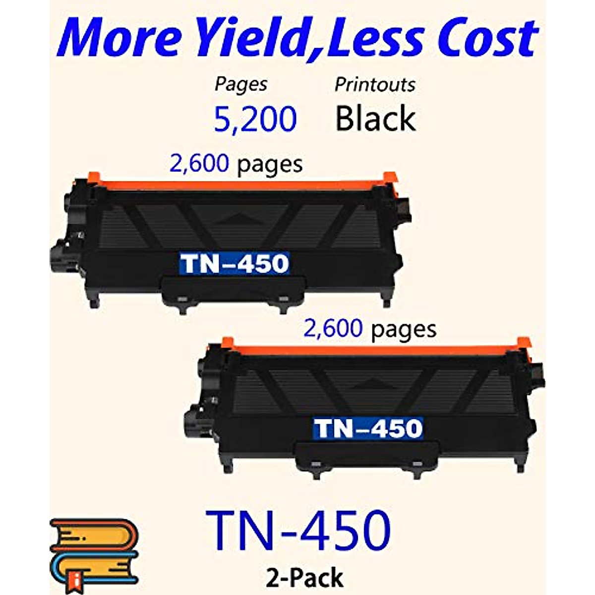 ColorPrint Compatible Toner Cartridge Replacement for Brother TN450 TN-450 TN420 Used for HL-2270DW HL-2280DW HL-2230 HL 2240D MFC-7860DW MFC 7360N 7460DN DCP 7065DN 7060D Printer (2-Pack, Black)