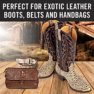 Exotic Leather Conditioner for Boots - Made in USA Leather Cleaner Specially Formulated to Clean & Condition Your Reptile & Exotic Skins - Snakeskin Conditioner - Crocodile Leather Conditioner - 8oz