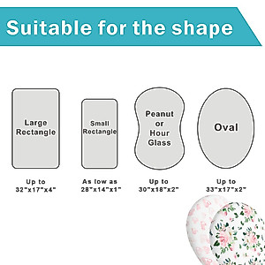 Fitted Bassinet Sheets Fitted for Baby Girl, 33"x16" Stretch to Fit Different Cradle and Bassinet Mattress Set, Ultra Soft Breathable Cozy Cradle Sheets, 2 Pack. (Love - Flowers)