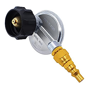 MCAMPAS 1/4" Quick Propane Gas Regulator, QCC1 Propane Adapter Gas Regulator Valve Fittings with1/4 Quick Connector Plug Converter 5lb -20lb Propane Tank Quick Connection Propane Hose for BBQ Grill