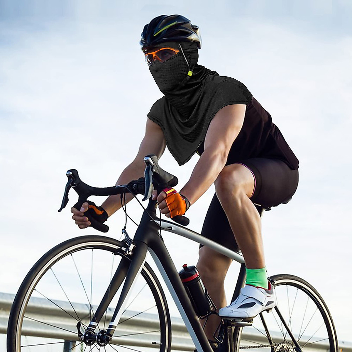 Balaclava Summer Protection Face Mask Breathable Motorcycle Hood Helmet Liners Outdoor Cycling Hiking Sports Black