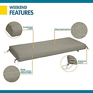 Duck Covers Weekend Water-Resistant Outdoor Bench Cushion, 59 x 18 x 3 Inch, Moon Rock, Patio Furniture Cushions