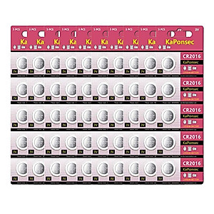 KaPonsec 3 Volt CR2016 2016 Lithium Battery -50PCS