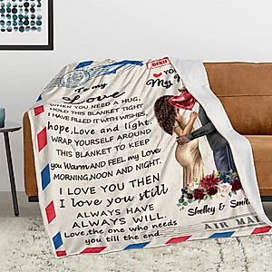 Personalized Blankets for Couple Husband Wife Boyfriend and Girlfriend Anniversary, Wedding Birthday Romantic Lovers Gifts, Unique Custom Blankets I Love You Gifts For Him or Her, Women or Men