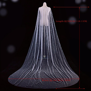 YouLaPan Women's Ivory Cloak Wedding Bridal Jackets Pearl White Cape Custom Lace Tulle Elegant (off white)