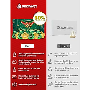 SEONNIX Shower Steamers Aromatherapy - 8 Pack Shower Bombs Christmas Gifts Stocking Stuffers for Women and Men, Stress Relief & Luxury Self Care, Gifts for Women Who Has Everything