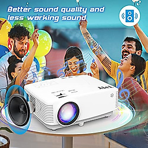TMY Mini WiFi Projector 8500 Lumen, 1080P FHD Supported Portable Outdoor Movie Projector Synchronize Smartphone Screen, Compatible with iOS/Android/PC/TV Stick, HDMI USB AV TF, Indoor & Outdoor Use