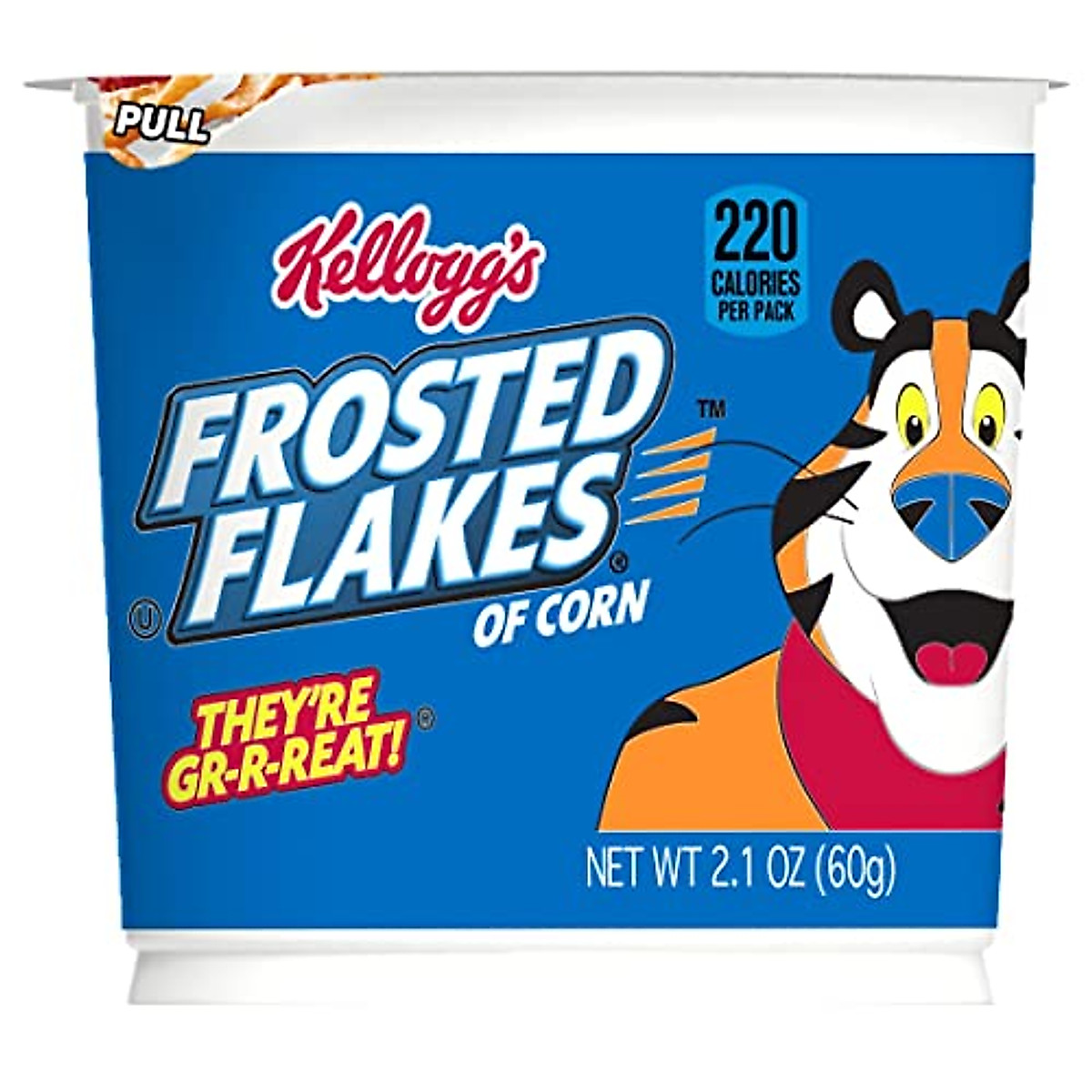 Kellogg's Frosted Flakes Breakfast Cereal Cups, 8 Vitamins and Minerals, Kids Snacks, Original, 25.2oz Case (12 Cups)