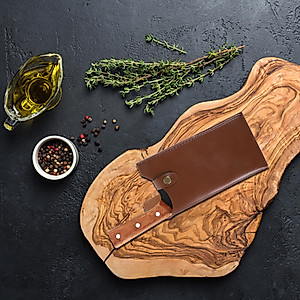 Leather Knife Kitchen Knife Waistband Leather Protector Meat Cleaver Leather Cutter Case Knives Guards Cutter Storage Covers Kitchen Props Belt