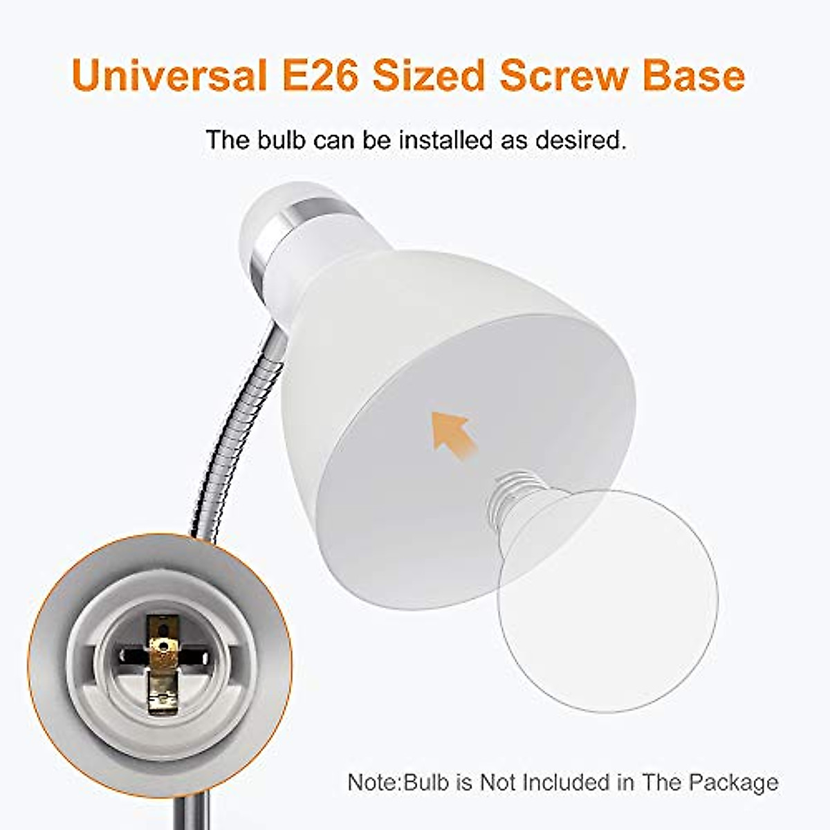 LEPOWER Metal Floor Lamp, Adjustable Goose Neck Standing Lamp with Heavy Metal Based, E26 Lamp Base, Torchiere Light for Living Room, Bedroom, Study Room and Office