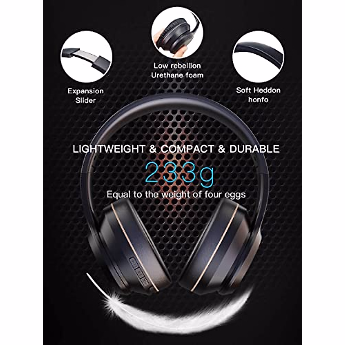 Tumwove Active Noise Cancelling Headphones Bluetooth Headphones Bluetooth 5.0 Wireless Over Ear Headset with Hi-Fi Deep Bass Low Latency Game Mode Quick Charge 80H Playtime with Mic for Travel Work