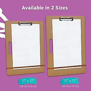 Artlicious Drawing Board - 13 x 17 Sketch Boards with Handle for Drafting Art - Portable Wooden Clipboard for Class or Studio Fit in Artists Tote