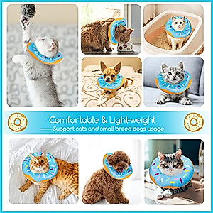 Cat Cone Collar Soft, Nobleza Adjustable Cute Donut Pet Recovery Collar for Wound Healing, Comfy Alternative Elizabethan Collar Medical Neck Pillow After Surgery for Cat, Kitty, Puppy, Small Dog