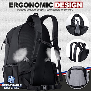 GoHimal Lacrosse Bag Extra Large Lacrosse Backpack with Tow Stick Holder (Black)