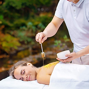 DUGATO Honey and Syrup Dippers, 2pcs 6.3 Inch 304 Stainless Steel Honeycomb Stick Spoon Stirrer Server for Honey Pot Jar Containers (Silver)