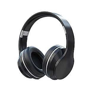 SMIDOW Bluetooth Headphones Over Ear - Hi-Fi Stereo Wireless Headphones Deep Bass Foldable Wired/Wireless/TF for iPhone Android PC, Bluetooth 5.0 Wireless Headset with Mic (Black)