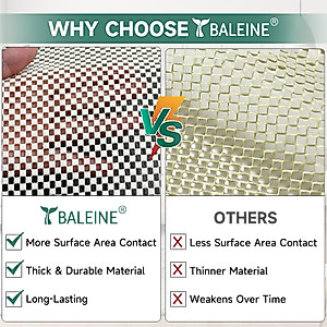 BALEINE Non Slip Rug Pad Rug Gripper for Hardwood Floors, Extra Thick Non Slip Mat Under Carpet (8'x10')