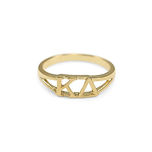 The Collegiate Standard Kappa Delta 14k Gold Plated Sorority Ring with Greek letters