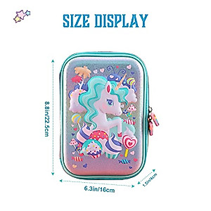 SOOCUTE Cute Pencil Case For Girls Large Capacity Kawaii School Supplies Organizer- Cupcake Unicorn Gifts Hardtop Pen Box Pouch For Kids Toddlers