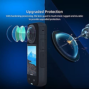 Rszfnjxry Silicone Protective Cover Case and Lens Guards Cap for Insta360 x3,Bundle Include 1pc Black Silicone Case+2pcs Lens Guards Cap