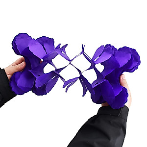 BEISHIDA 12PCS Four Leaf Clover Paper Garland 120ft Lavender Purple White Party Streamers Tissue Flower Reusable Hanging Banner for Wedding Bridal Party Backdrop Birthday Decoration