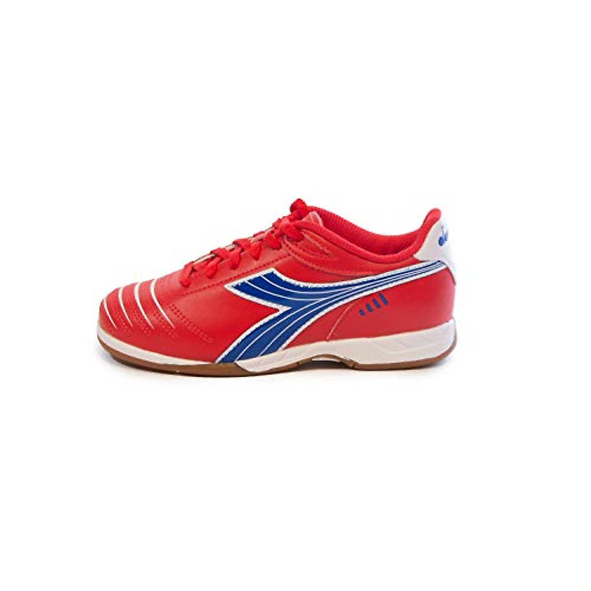 Diadora Kids' Cattura ID JR Indoor Soccer Shoes (6 Big Kid, Red/Royal Blue)