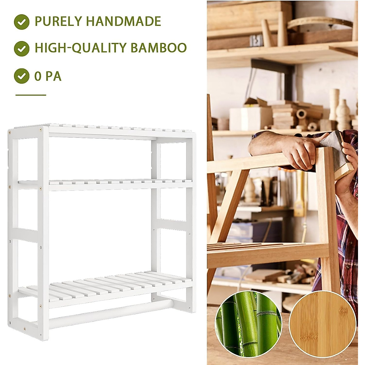 Galood Bathroom Organizers and Storage Towel Racks for Bathroom,3-Tier Wall Shelf Over Toilet Storage Multifunctional Adjustable Towel Holder Floating Shelves (White)