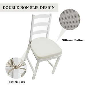 EzKamfort Chair Cushions for Kitchen Chairs - Memory Foam Chair Pads and Cushions Set of 4, Non Slip Chair Pads Cushion with Ties, Indoor Chair Cushion Dining Room Chair Pads Seat Cushion Dining Chair