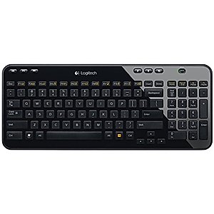 Logitech K360 Wireless USB Desktop Keyboard — Compact Full Keyboard, 3-Year Battery Life (Glossy Black) (Renewed)