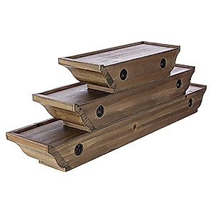 Kiera Grace Muskoka Fitz Wood Shelves - Walnut, 12", 18", 24", Set of 3 (FN00636-3INT)